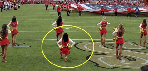 Nfl Cheerleader Takes A Knee During National Anthem At Thursday Night Football The Right Scoop