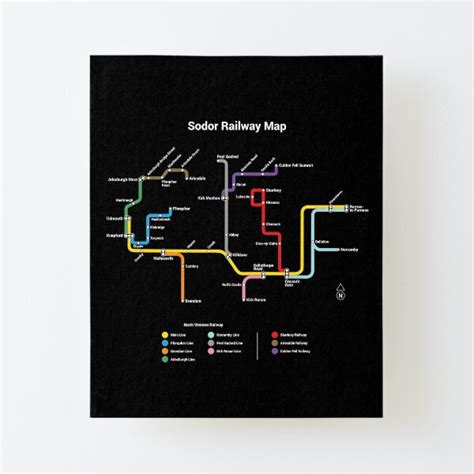 Sodor Railway Map Ttc Style Dark Mounted Print For Sale By Lineco