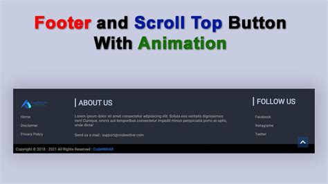 Create Footer And Scroll Top Button In Html And Css Responsive Footer