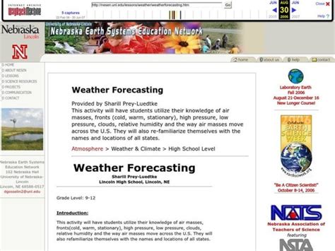 Weather Forecasting Lesson Plan For 9th 12th Grade Lesson Planet