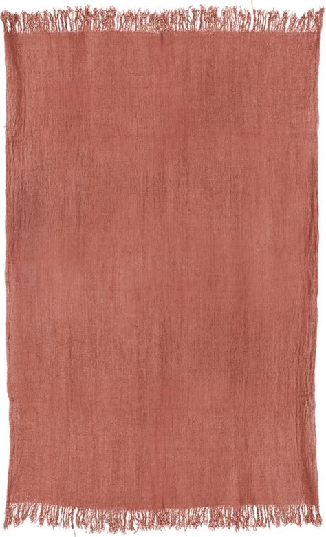 Terracotta Plaid Voor De Bank Javaans Geweven Katoen Organische