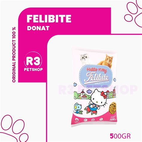 Jual Makanan Kucing Felibite Hello Kitty 500gr Bentuk Donat Shopee