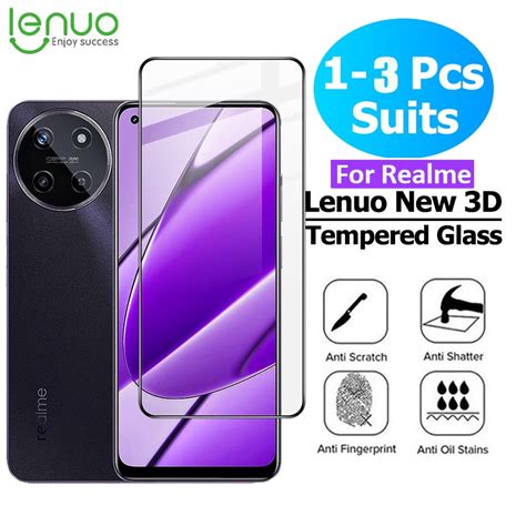 Lenuo Explosion Proof Complete Cover Full Tempered Glass For Realme 11