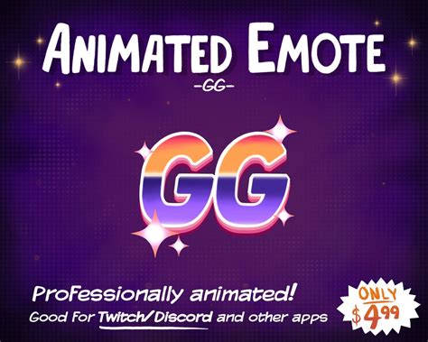 Animated Emote Gg Twitch And Discord Etsy