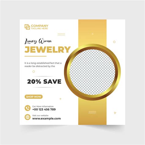 Jewelry Business Advertisement Template Vector For Social Media