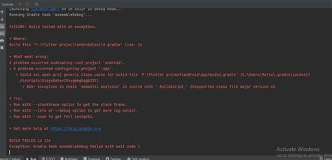 Exception Could Not Open Proj Generic Class Cache For Build File Flutter Stack Overflow