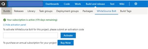 Integration Of Whitesource With Vnext Builds For Scanning Third Party