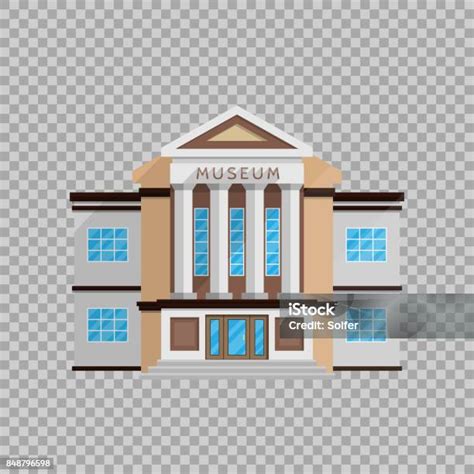 박물관 건물 평면 스타일 투명 배경 벡터 일러스트 레이 션에 고립에서 고전 건축 문화 기념물 전시 문화 프로그램 프로젝트에 대 한 기호 벡터에 대한 스톡 벡터 아트 및 기타