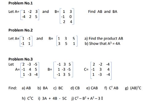 Solved Problem No And Find AB And BA Let A Chegg Com