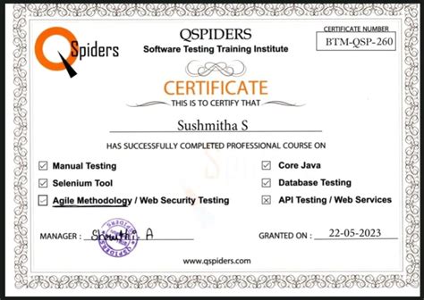 sushmitha s on linkedin complete a course in software testing