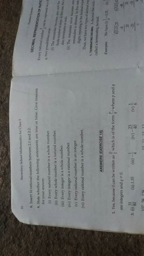 Thus We Have Two Types Of Decimal Exp 1 Terminating Decimal A Decimal T