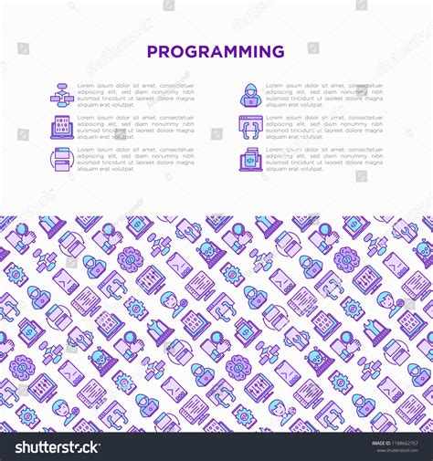 Programming Concept Thin Line Icons Developer Stock Vector Royalty