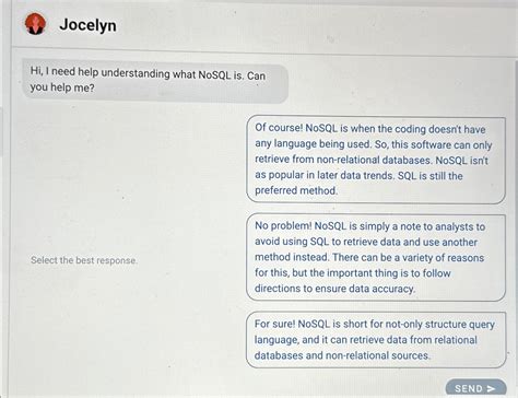 Solved Jocelynhi ﻿i Need Help Understanding What Nosql Is