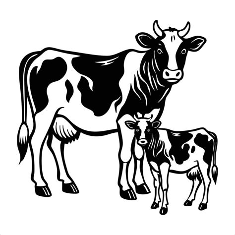 Vaca Con Becerro 57995306 Vector En Vecteezy