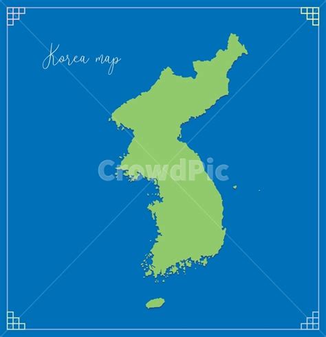 한반도 지도 일러스트 벡터 단순한 사진 이미지 일러스트 캘리그라피 Woocat작가