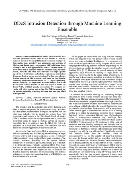 Pdf Ddos Intrusion Detection Through Machine Learning Ensemble