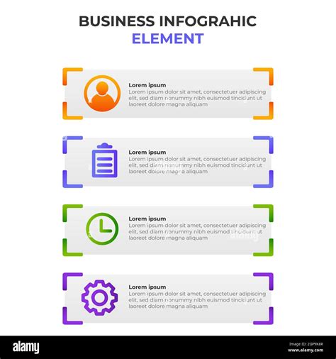 four steps gradient infographic element with business icon infographic