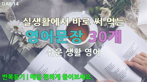 생활영어 실생활에서 자주 사용하는 쉬운 영어문장 30개 연속 듣기 영어회화 기초영어 일상영어 Day14 Youtube