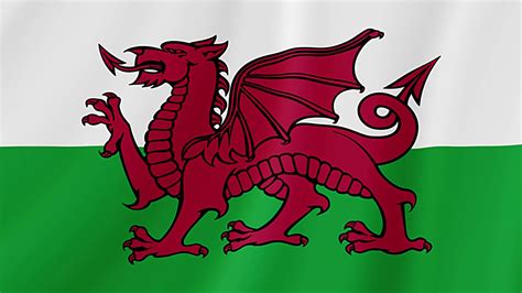 Wales Waving Flag Welsh Realistic Flag Animation Seamless Loop