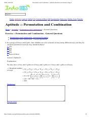 Permutation And Combination Aptitude Questions And Answers Page Pdf PM