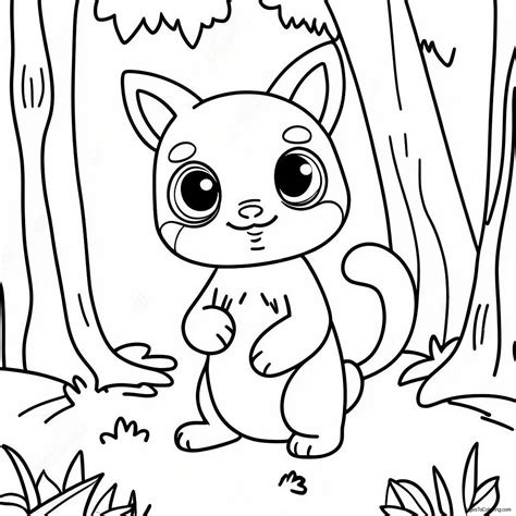 Cute Klombo In A Forest Coloring Page 45103 36160
