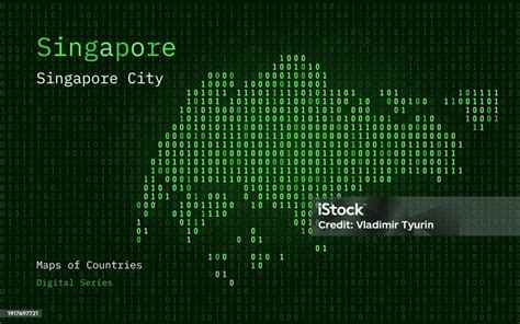 Singapore Map Shown In Binary Code Pattern Tsmc Blue Matrix Numbers