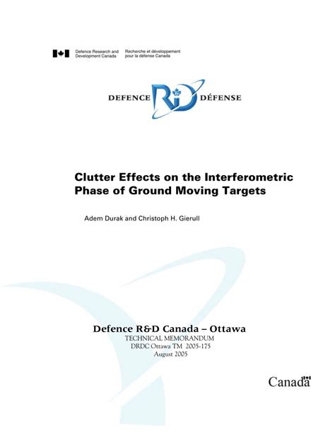 Pdf Clutter Effects On Ground Moving Targets Interferometric Phase