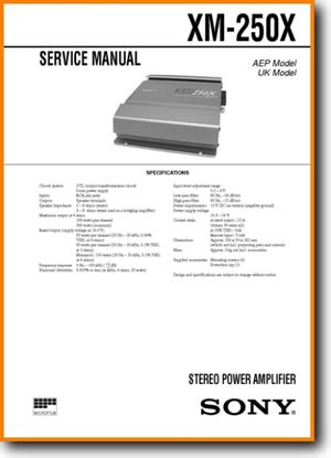Sony Xm 250 X Automotive Audio On Demand Pdf Download English