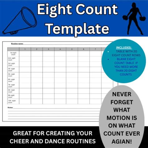 Eight Count Cheer Or Dance Template By Success With Hess Tpt