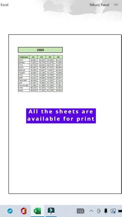 How To Print Multiple Sheets In Excel Shorts Youtube