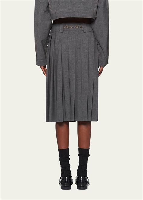 Miu Miu Pleated Midi Skirt Bergdorf Goodman