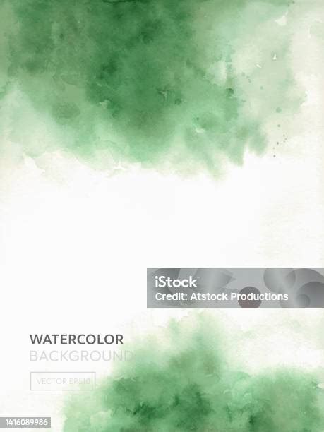 책 표지 또는 초대장 카드를위한 복사 공간이있는 녹색 추상 수채화 배경 템플릿 녹색에 대한 스톡 벡터 아트 및 기타 이미지 녹색 솔질 에메랄드 그린 Istock