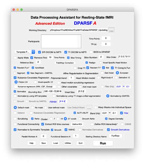Data Processing Assistant For Resting State Fmri Dparsf The R Fmri Network