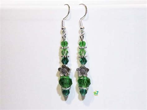 Rnj Floralcrystal Green Earring 925 Silverwire By Rnj Novelty
