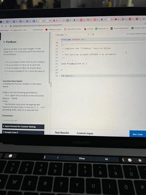 Solved 1 Fizzbuzz Ficubur Has The Following Parameter S