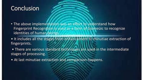 Fingerprint Recognition Algorithm Ppt