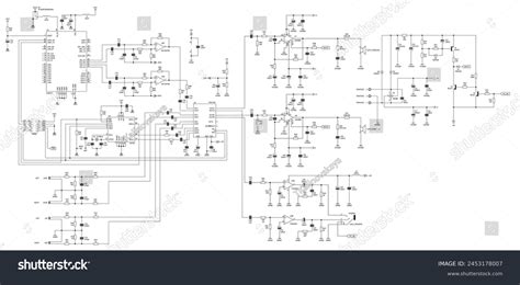 Schematic Diagram Electronic Device Vector Drawing Stock Vector Royalty Free 2453178007