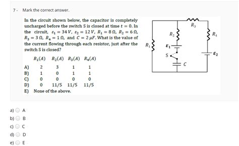 Solved In The Circuit Shown Below The Capacitor Is Chegg
