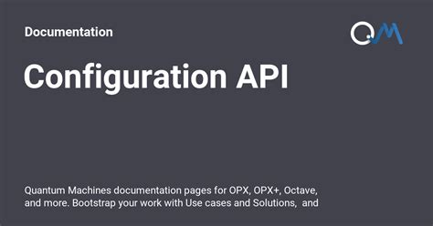 configuration api documentation