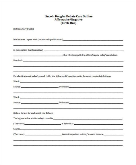 Debate Outline Template