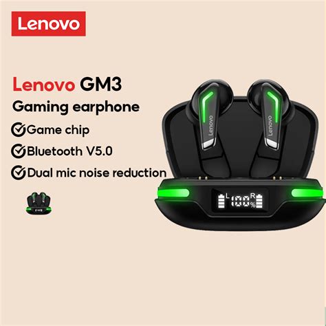 Lenovo Gm Bluetooth Earphones Gaming Earphone Low Latency With Mic Shopee Philippines