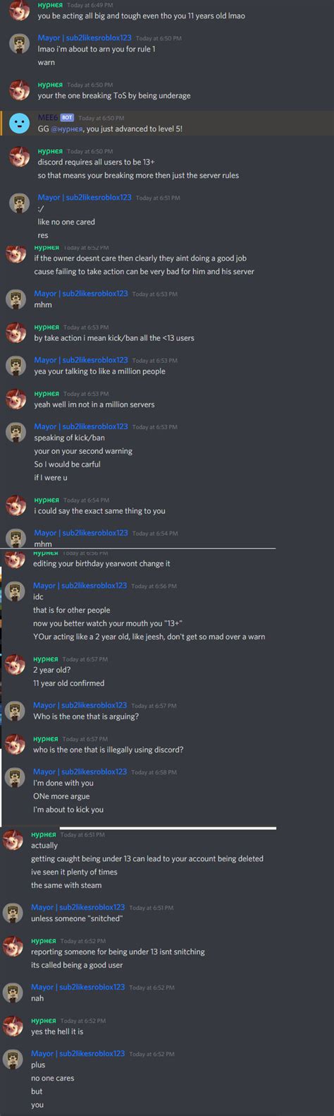 User Report Underage Discord