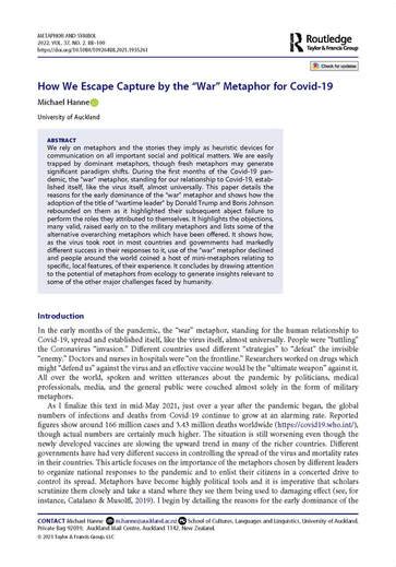 Other Writings Narrative And Metaphor In Different Fields Narrative Metaphor Nexus