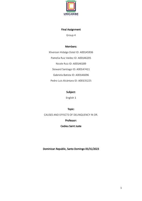 final project group 4 trabajo final final assignment group 4 members