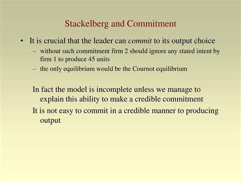 dynamic games and first and second movers the stackelberg model ppt