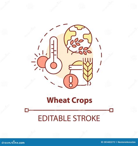 Customizable Wheat Crops Icon Heatflation Concept Stock Vector Illustration Of Symbol Heat