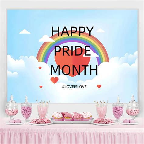 Pride Month Backdrop Rainbow Heart Sky Backdrop Gq5 216