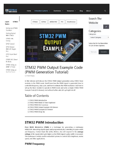 Stm32 Pwm Output Example Code Pdf