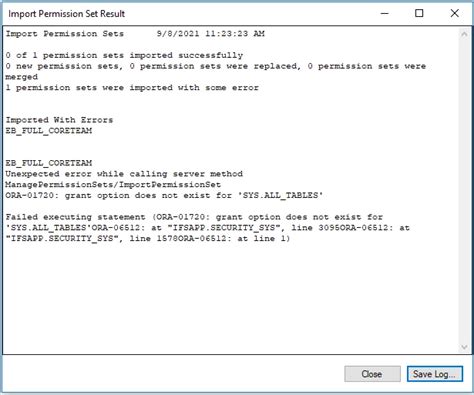 Importing Permission Sets Doesnt Grant Everything Ifs Community