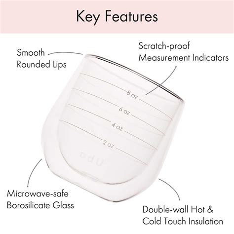 Uba Portion Control Wine Glasses Built In Measurements Double Wall Design
